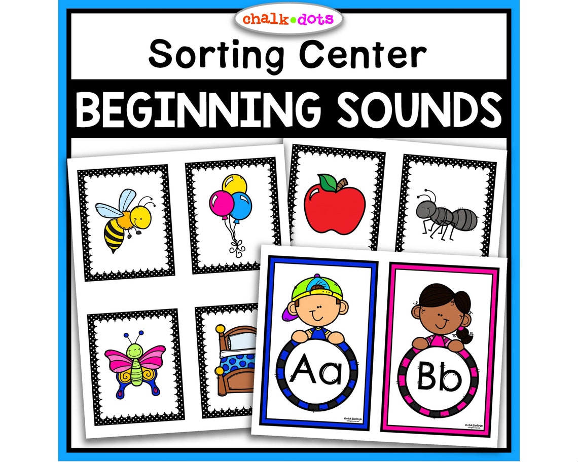 Beginning Sounds Sorting Activity, Alphabet Cards, Beginning Sound ...