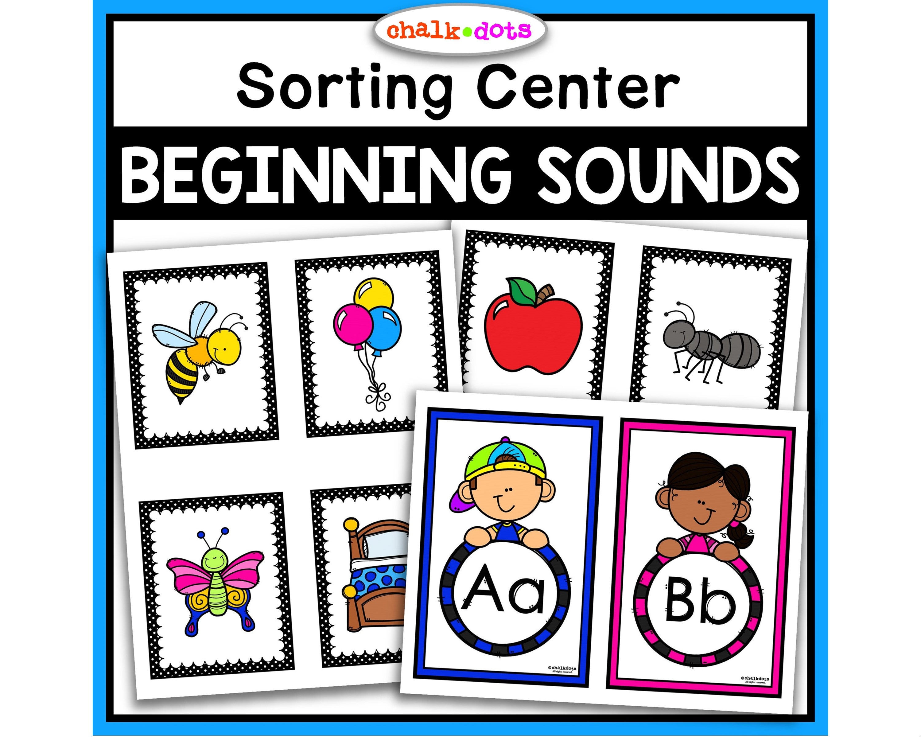 Beginning Sounds Sorting Activity, Alphabet Cards, Beginning Sound ...