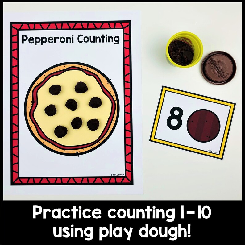 Pizza Counting Mats, Number Mats, Play Dough Mats, Numbers 1-10 ...