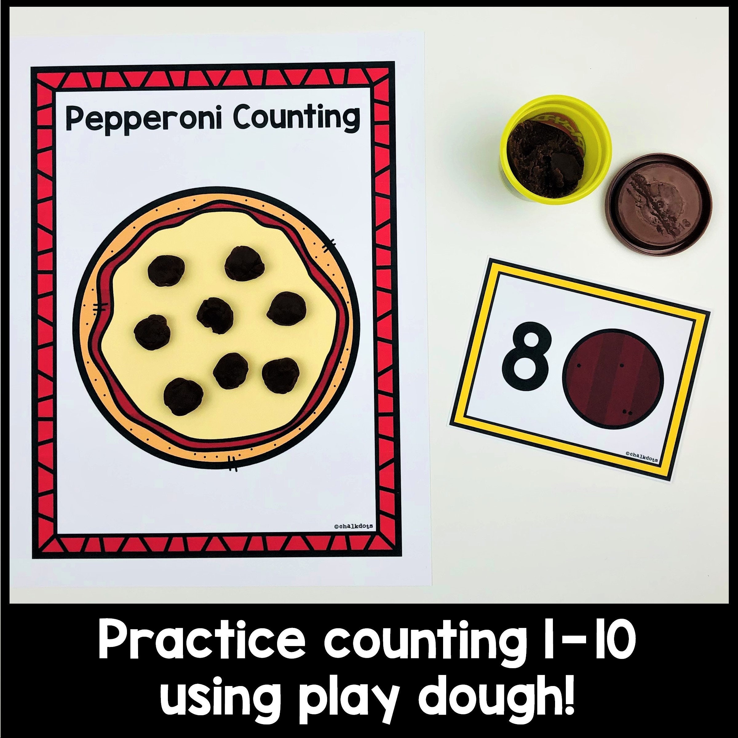Pizza Counting Mats, Number Mats, Play Dough Mats, Numbers 1-10 ...