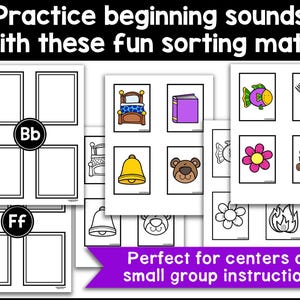 Beginning Sound Sorting Mats, Alphabet Activities, Phonics, Letter ...
