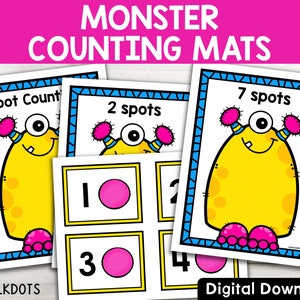 Monster Counting Mats Number Mats Play Dough Mats Numbers - Etsy