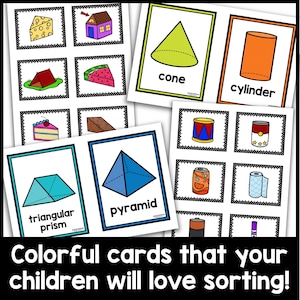 3D Shapes, Solid Shapes, Shape Sort, 3D Shape Recognition, Math Center ...