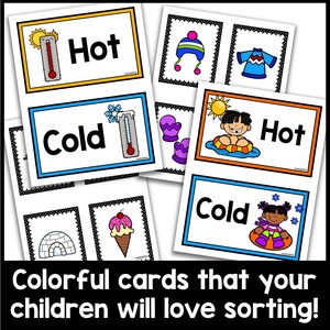 Hot and Cold Sorting, Clothing Sort, Preschool, Prek, Kindergarten ...