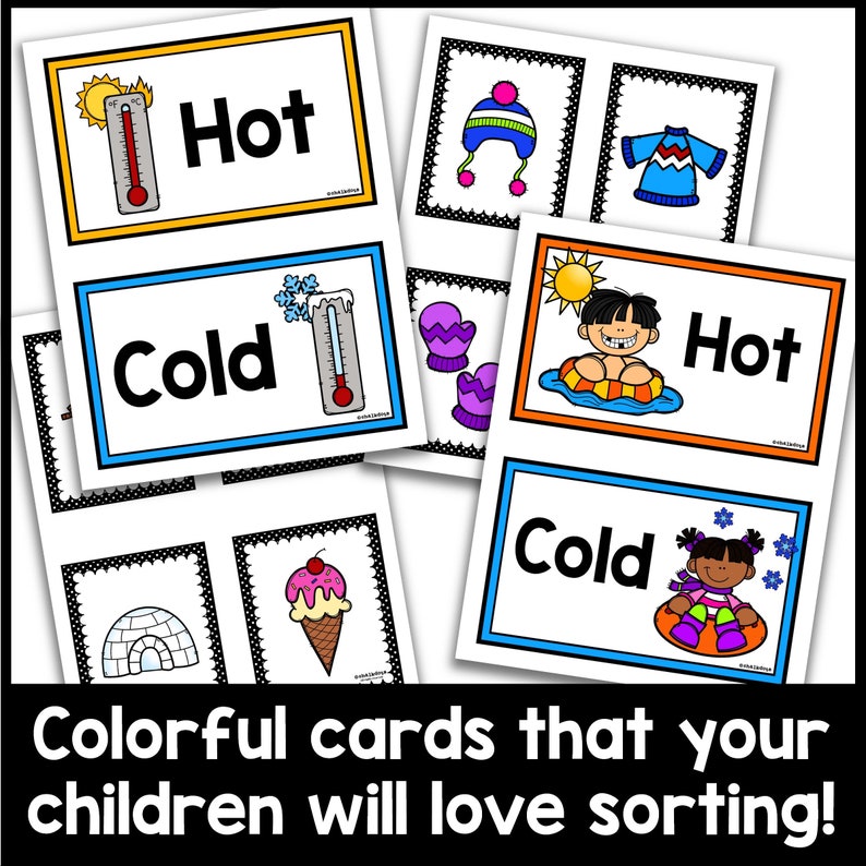 Hot and Cold Sorting, Clothing Sort, Preschool, Prek, Kindergarten ...