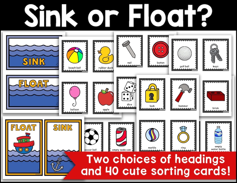 Sink or Float Sort, Science Activity, Preschool, Prek, Kindergarten ...