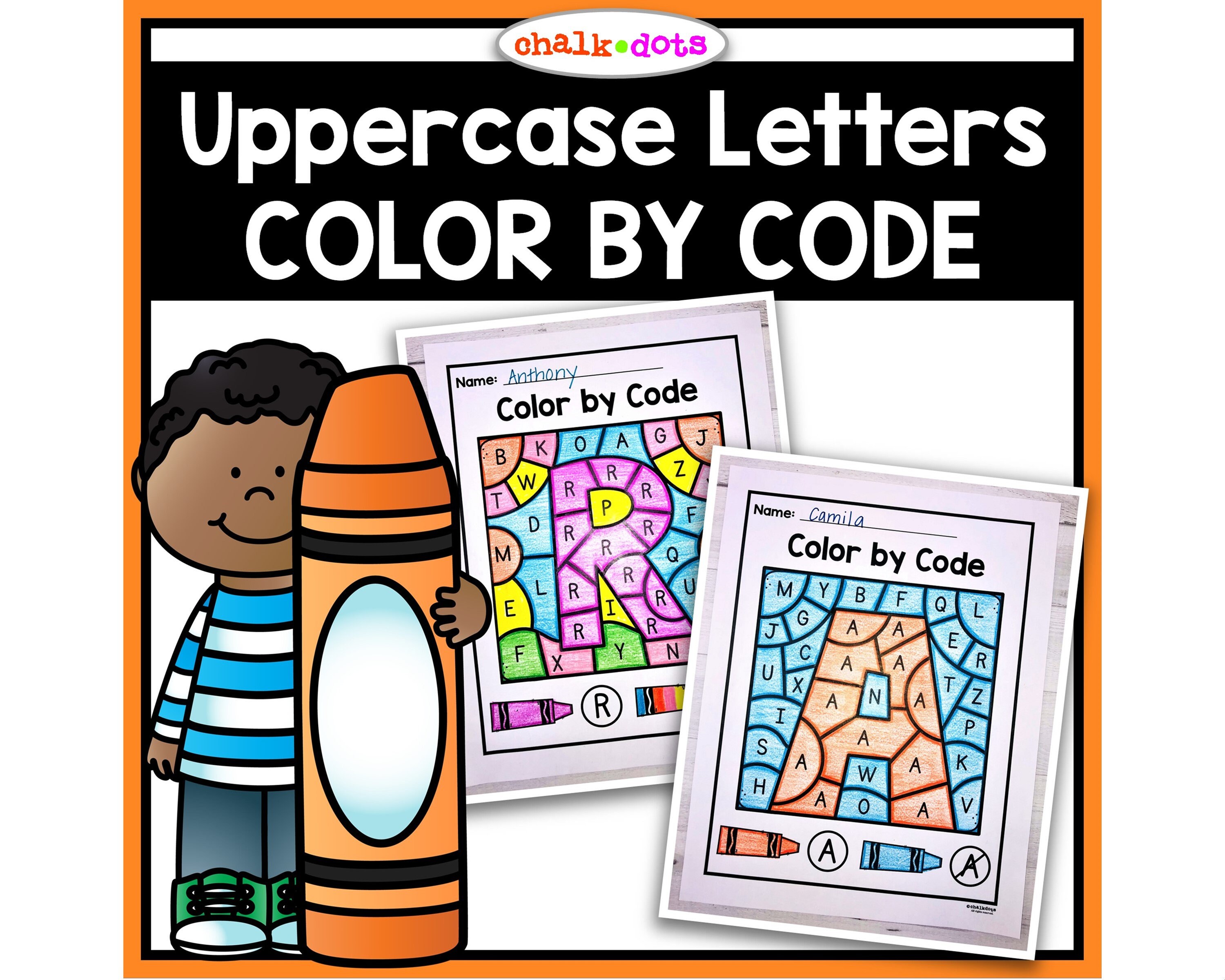 Uppercase Letter Recognition, Color by Code, Uppercase Letters ...
