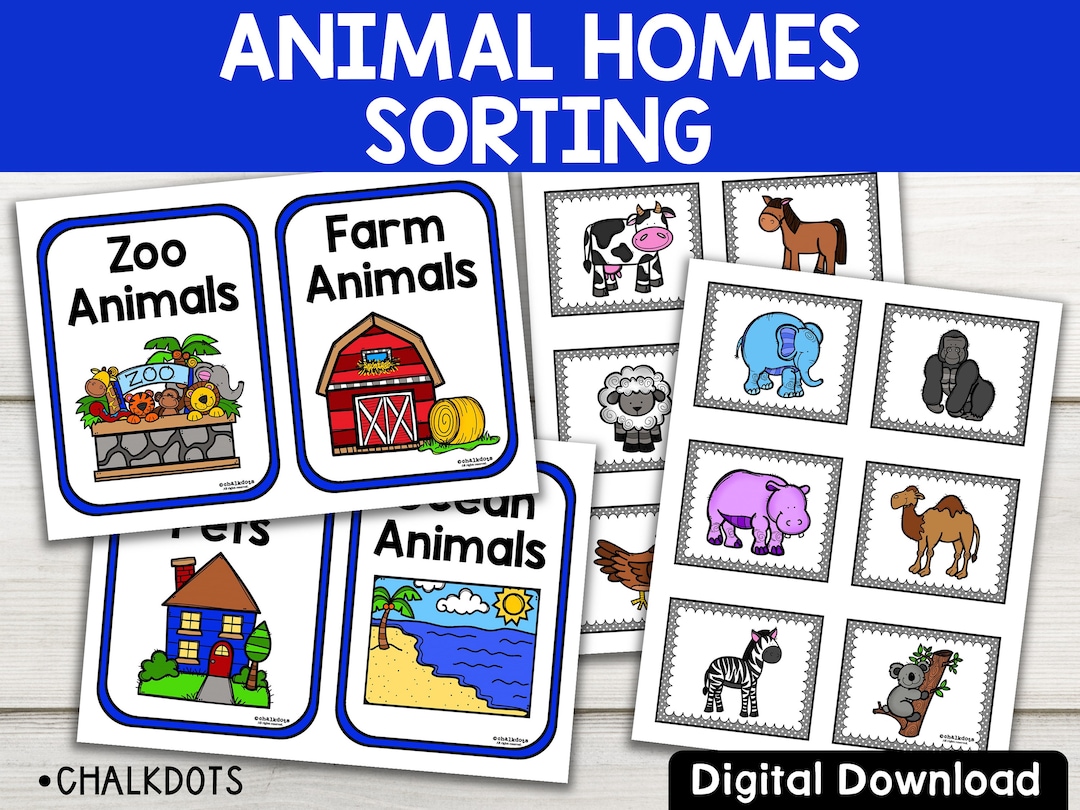 Animal Sort Animal Homes Animal Camouflage Preschool Prek - Etsy
