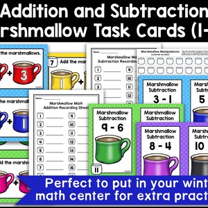 Marshmallow Math Addition to Ten Subtraction to Ten - Etsy