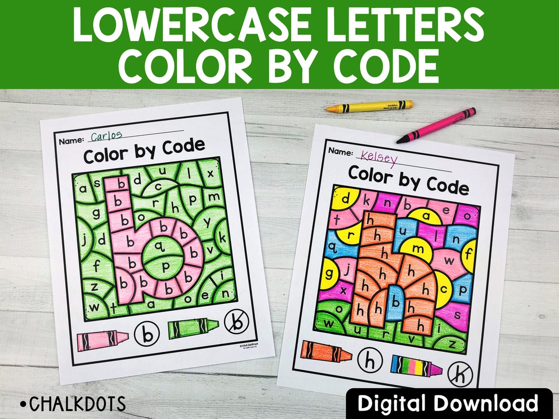 Lowercase Letter Recognition Color by Code Lowercase - Etsy