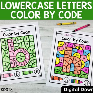 Lowercase Letter Recognition Color by Code Lowercase - Etsy