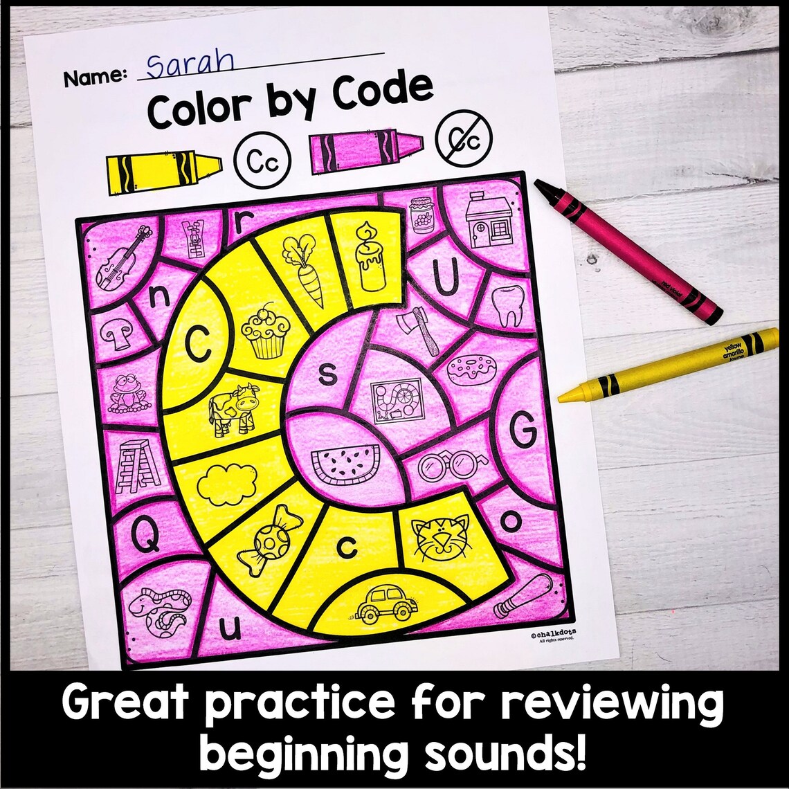 Beginning Sounds, Color by Code, Alphabet Printables, Initial Sounds ...