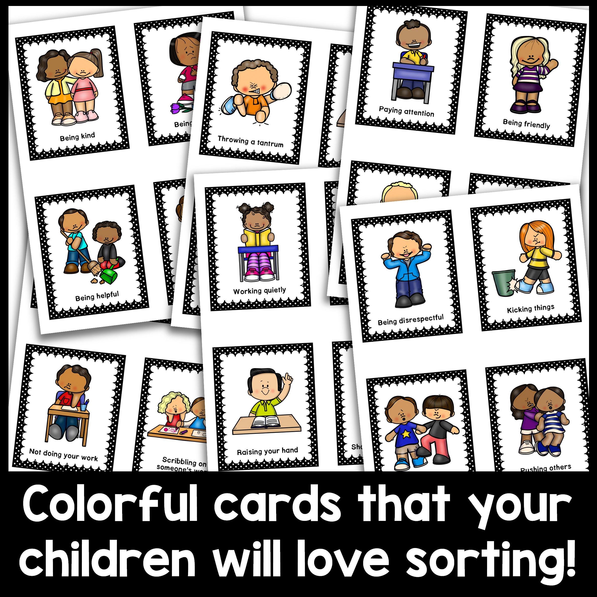 Behavior Sort, Good and Bad Choices, Green & Red Choices, Preschool ...