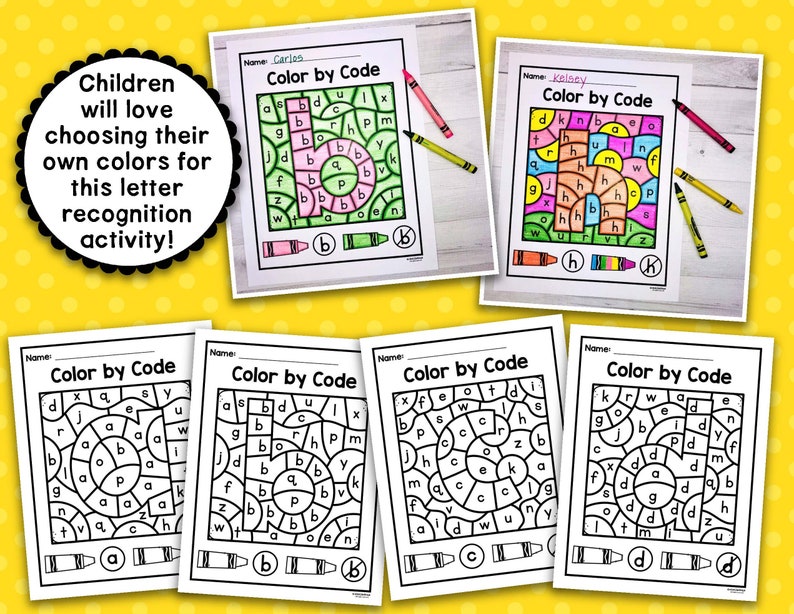 Lowercase Letter Recognition Color by Code Lowercase | Etsy