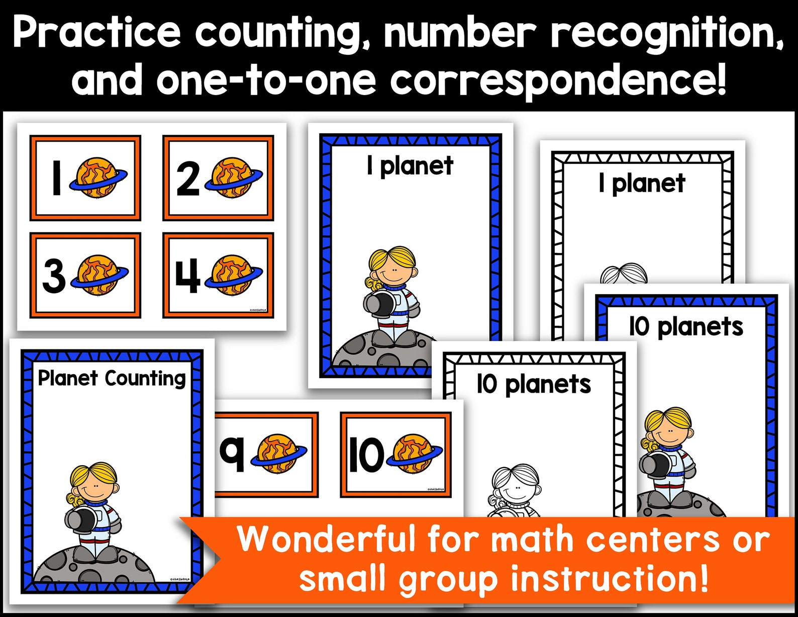 Planet Counting Mats, Number Mats, Play Dough Mats, Numbers 1-10 ...