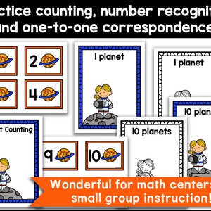 Planet Counting Mats, Number Mats, Play Dough Mats, Numbers 1-10 ...