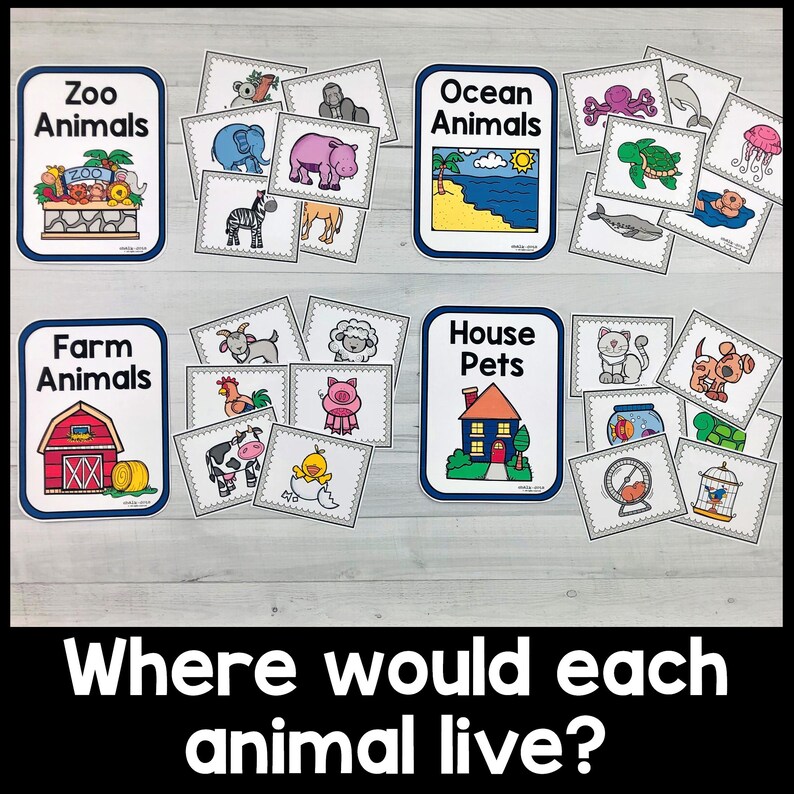 Animal Sorting Activity, Animal Homes and Habitats, Preschool, Prek ...