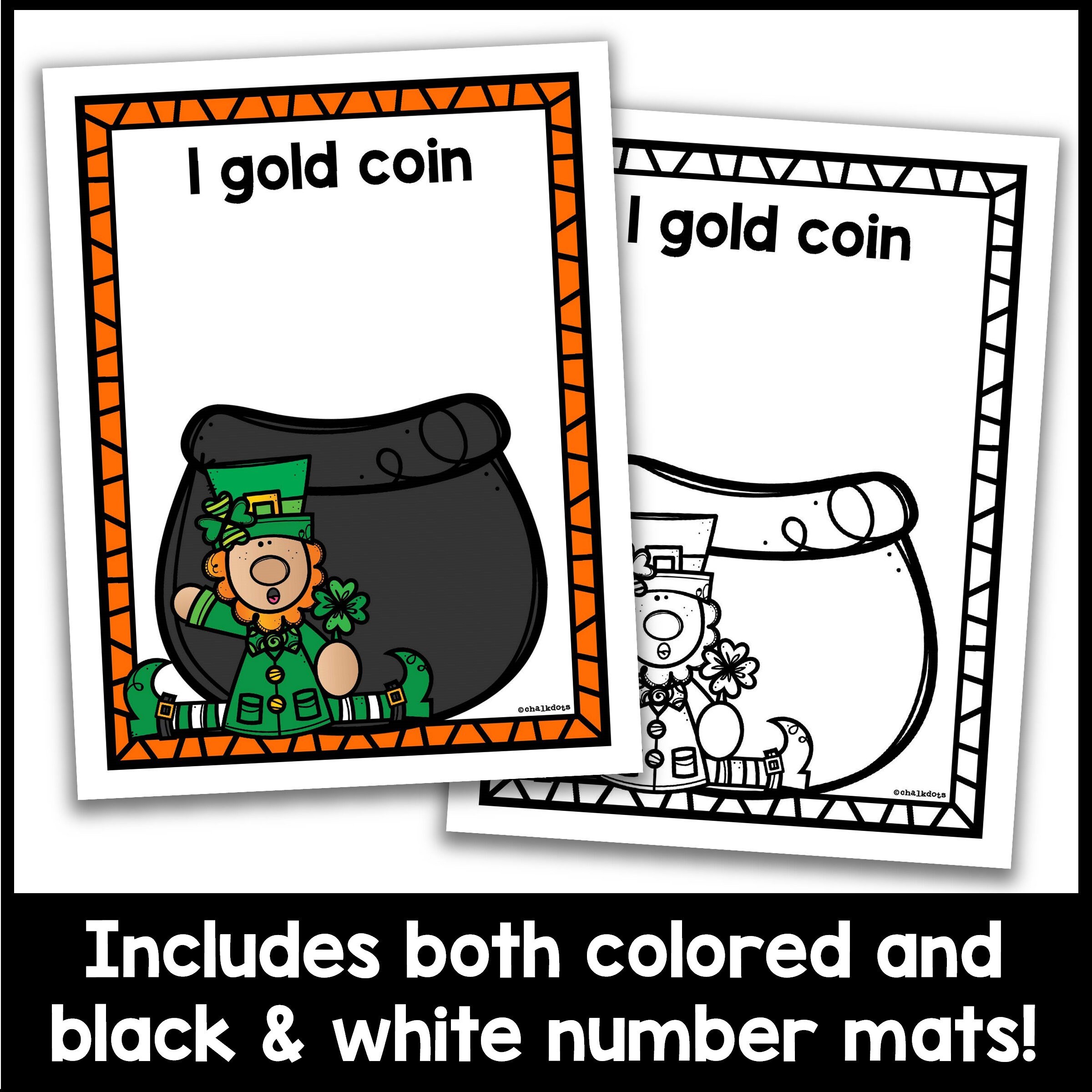St. Patrick's Day Counting Mats, Number Mats, Play Dough Mats, Numbers ...
