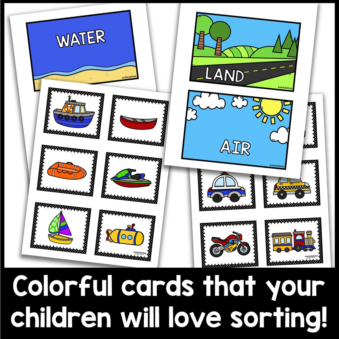 Transportation Sort, Vehicle Sort, Transportation Sorting Cards ...