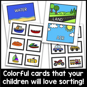Transportation Sort, Vehicle Sort, Transportation Sorting Cards ...