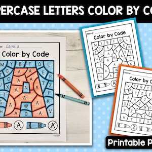 Uppercase Letter Recognition Color by Code Uppercase | Etsy