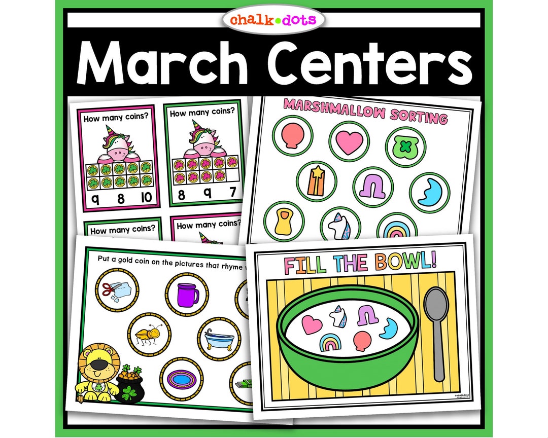 March Center Activities, St. Patrick's Day Activities, Math and ...