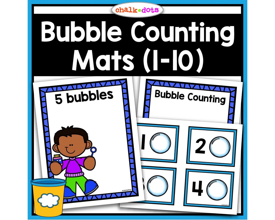 Bubble Counting Mats, Number Mats, Play Dough Mats, Numbers 1-10 ...