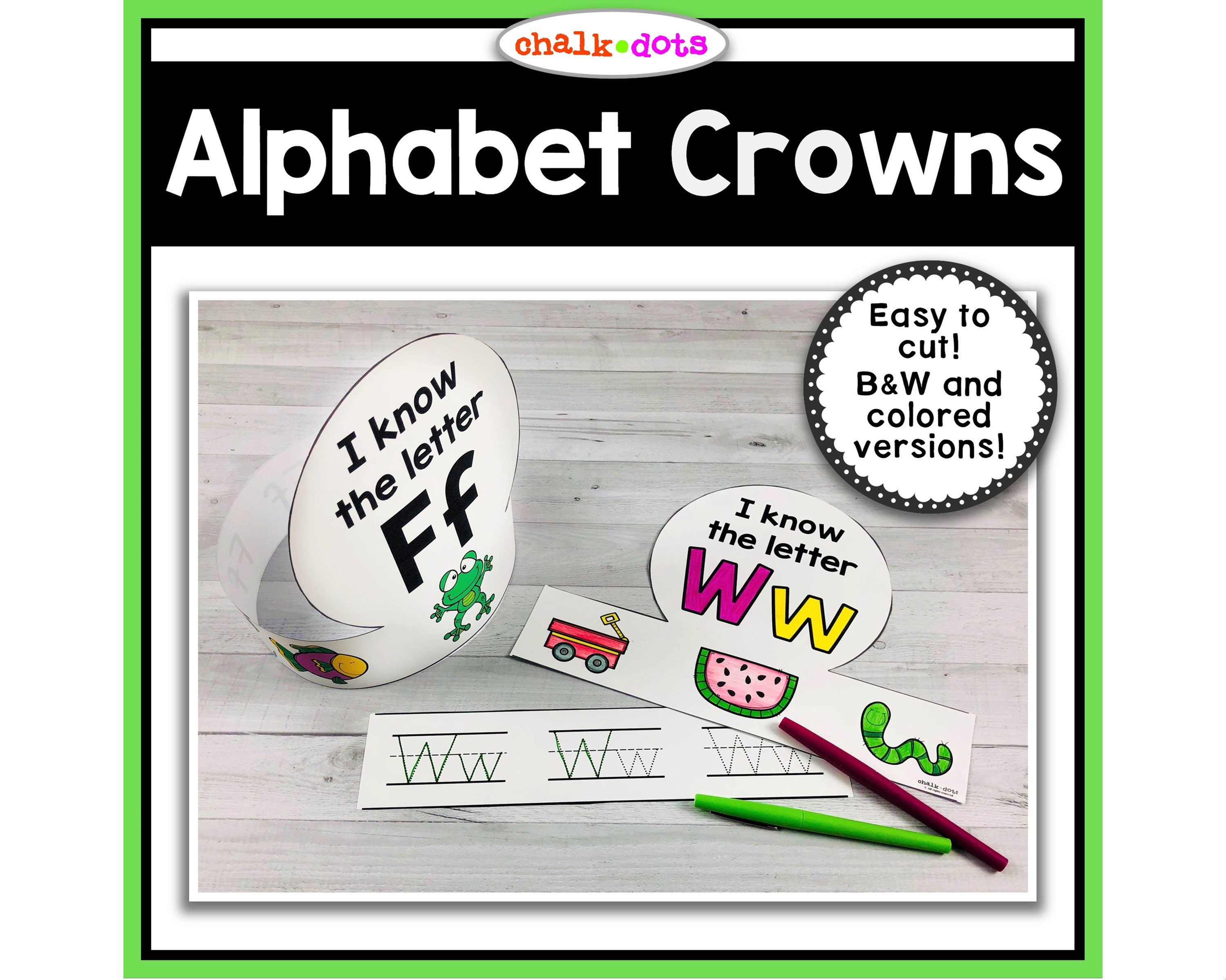 Alphabet Crowns, Alphabet Headbands, Beginning Sounds, Letters ...