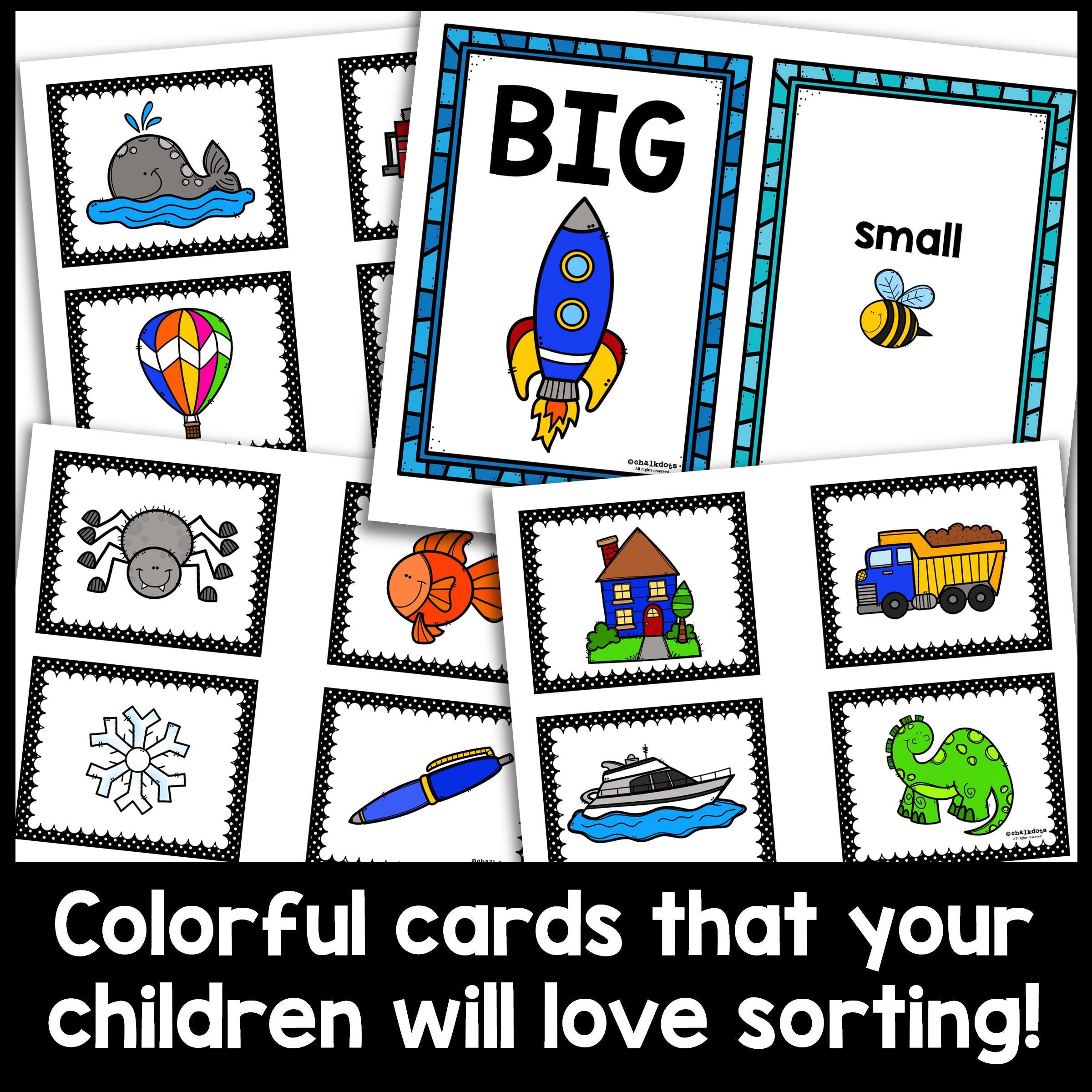 Big and Small Sorting, Preschool Sorting Activity, Learning Center ...