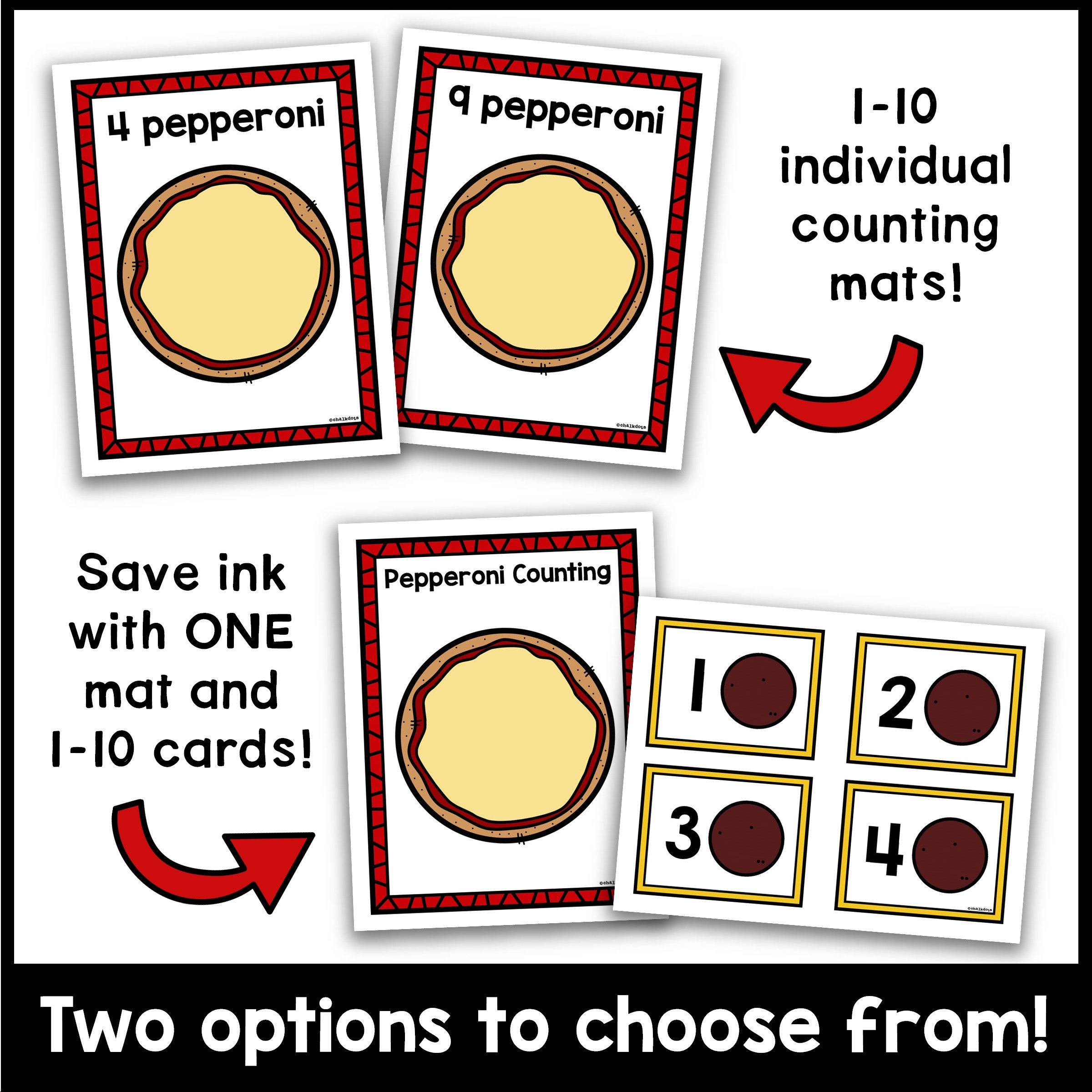 Pizza Counting Mats, Number Mats, Play Dough Mats, Numbers 1-10 ...