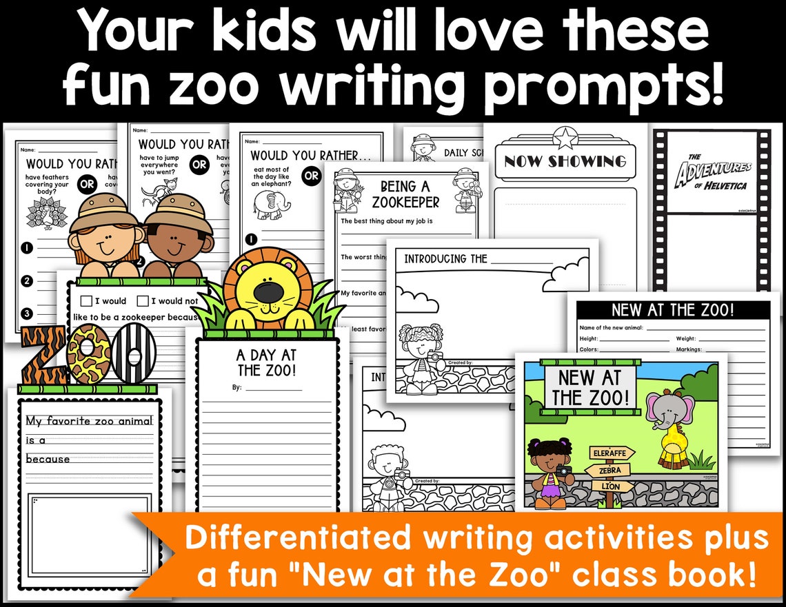 Zoo Writing Activities, Zoo Writing Prompts, Writing Center ...