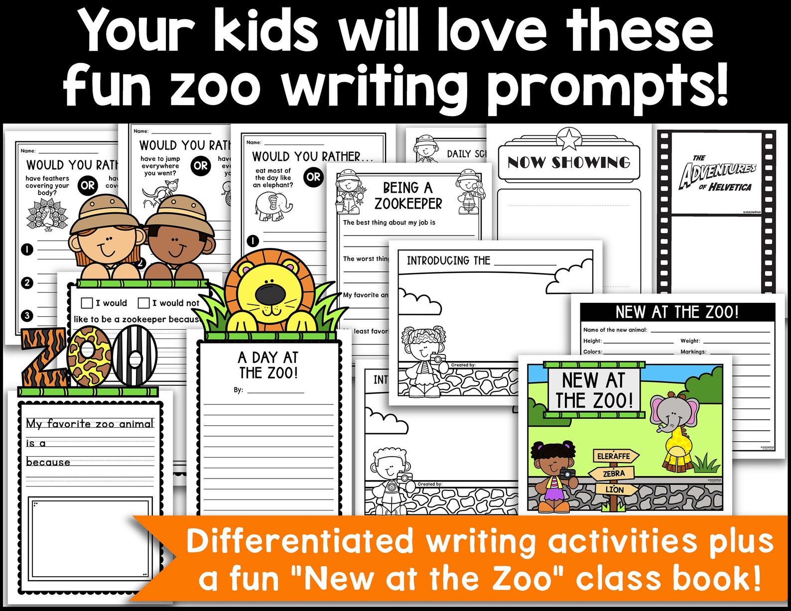 Zoo Writing Activities, Zoo Writing Prompts, Writing Center ...