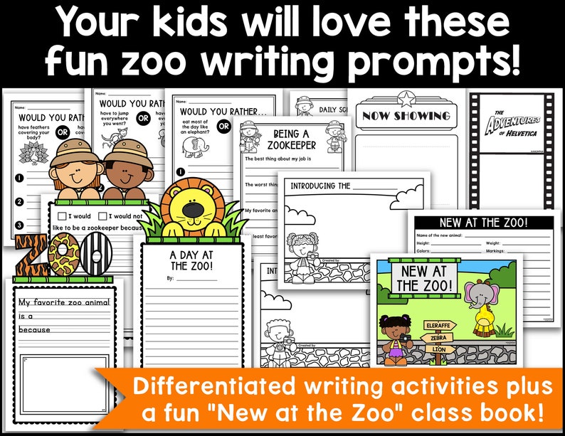 Zoo Writing Activities, Zoo Writing Prompts, Writing Center ...