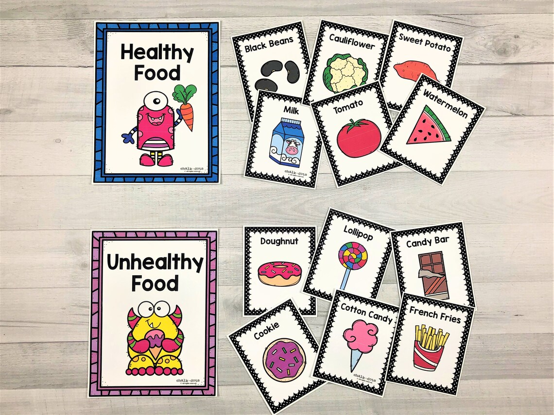 Food Group Sorting Healthy Vs. Unhealthy Food Sorting - Etsy