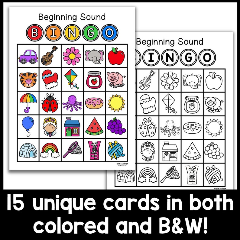 Alphabet Bingo, Beginning Sound Bingo, Beginning Sound Review ...
