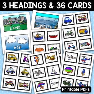 Transportation Sort Vehicle Sort Transportation Sorting - Etsy