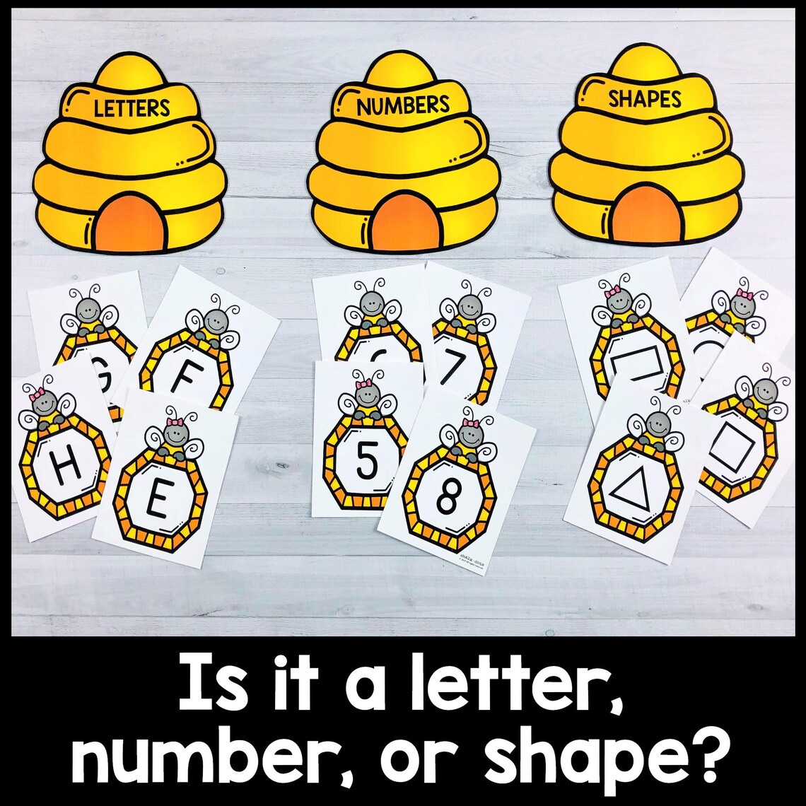 Letters, Numbers, and Shapes Sort, Sorting Activity, Letter Cards ...