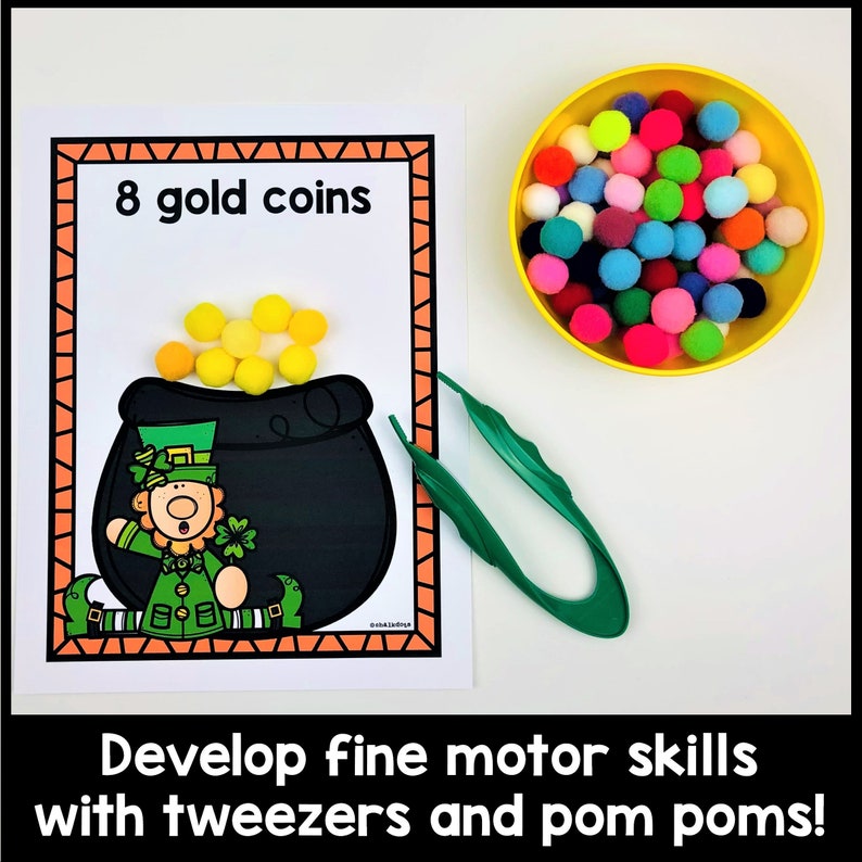 St. Patrick's Day Counting Mats, Number Mats, Play Dough Mats, Numbers ...