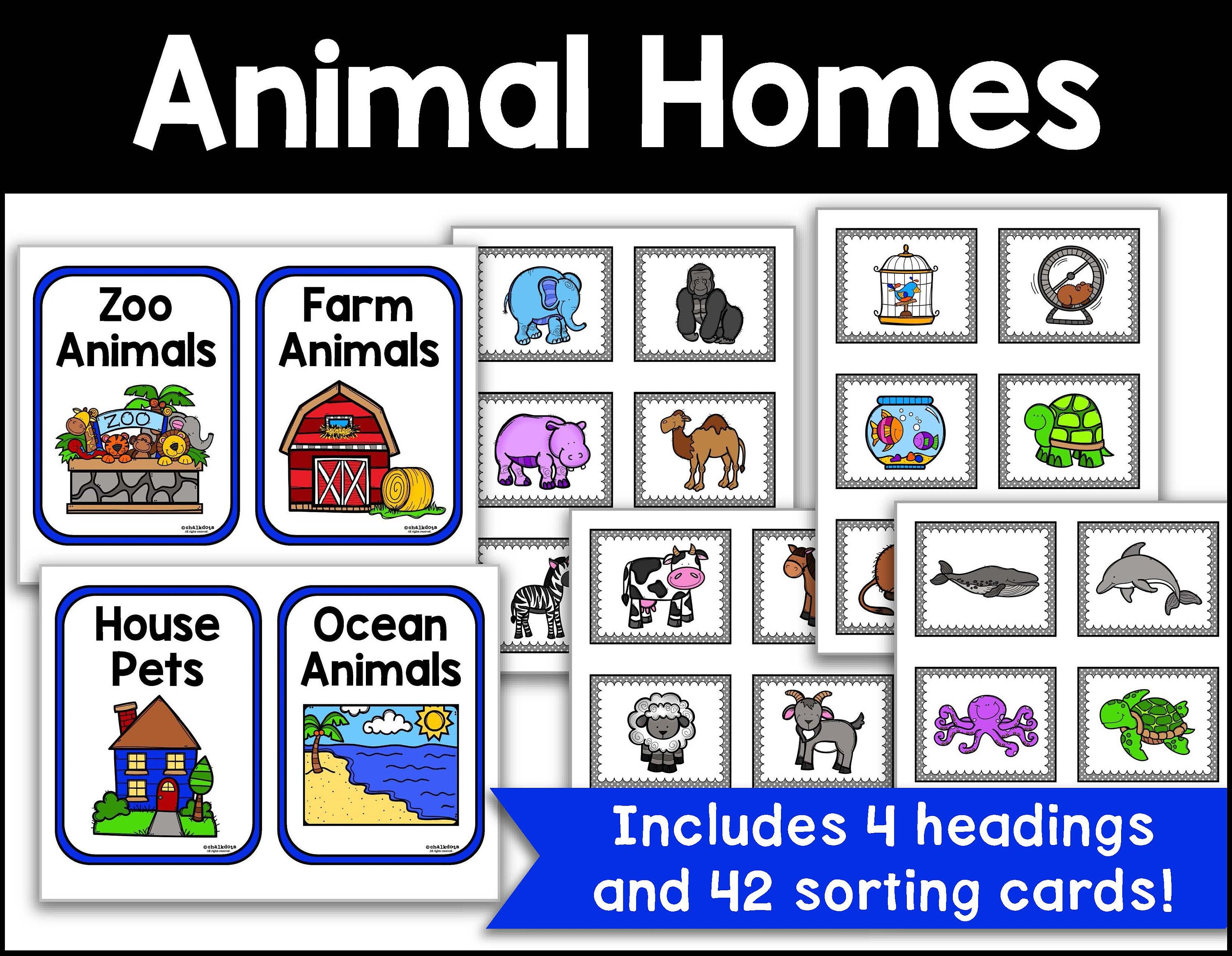 Animal Sort Animal Homes Animal Camouflage Preschool Prek - Etsy