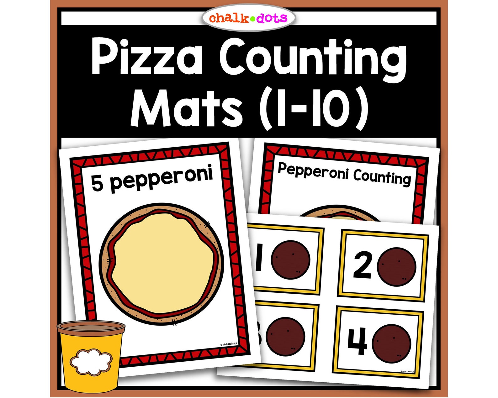 Pizza Counting Mats Number Mats Play Dough Mats Numbers - Etsy