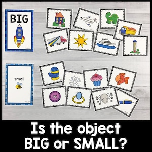 Big and Small Sorting, Preschool Sorting Activity, Learning Center ...