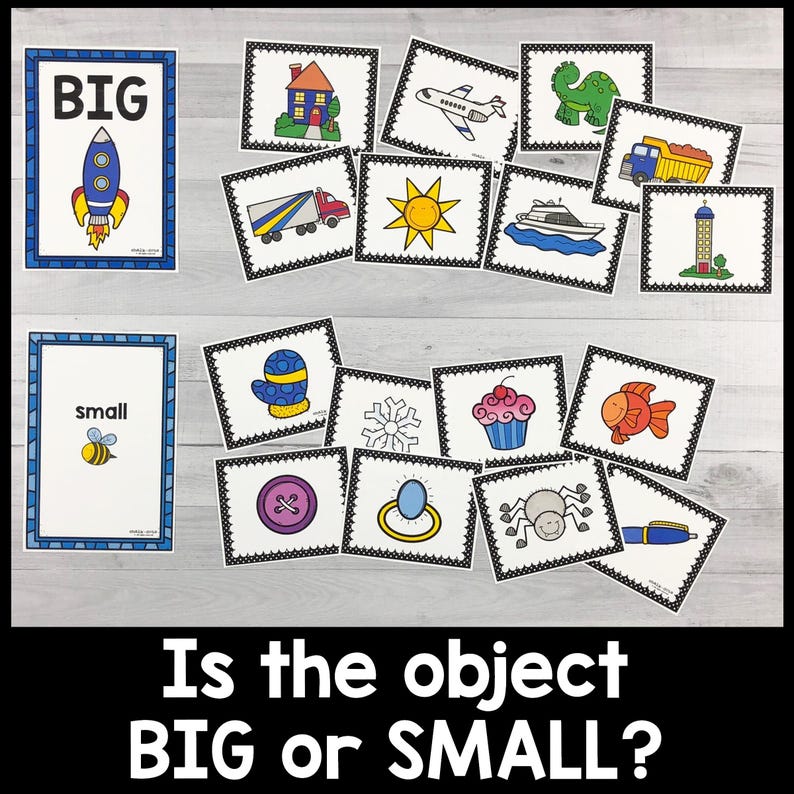 Big and Small Sorting, Preschool Sorting Activity, Learning Center ...
