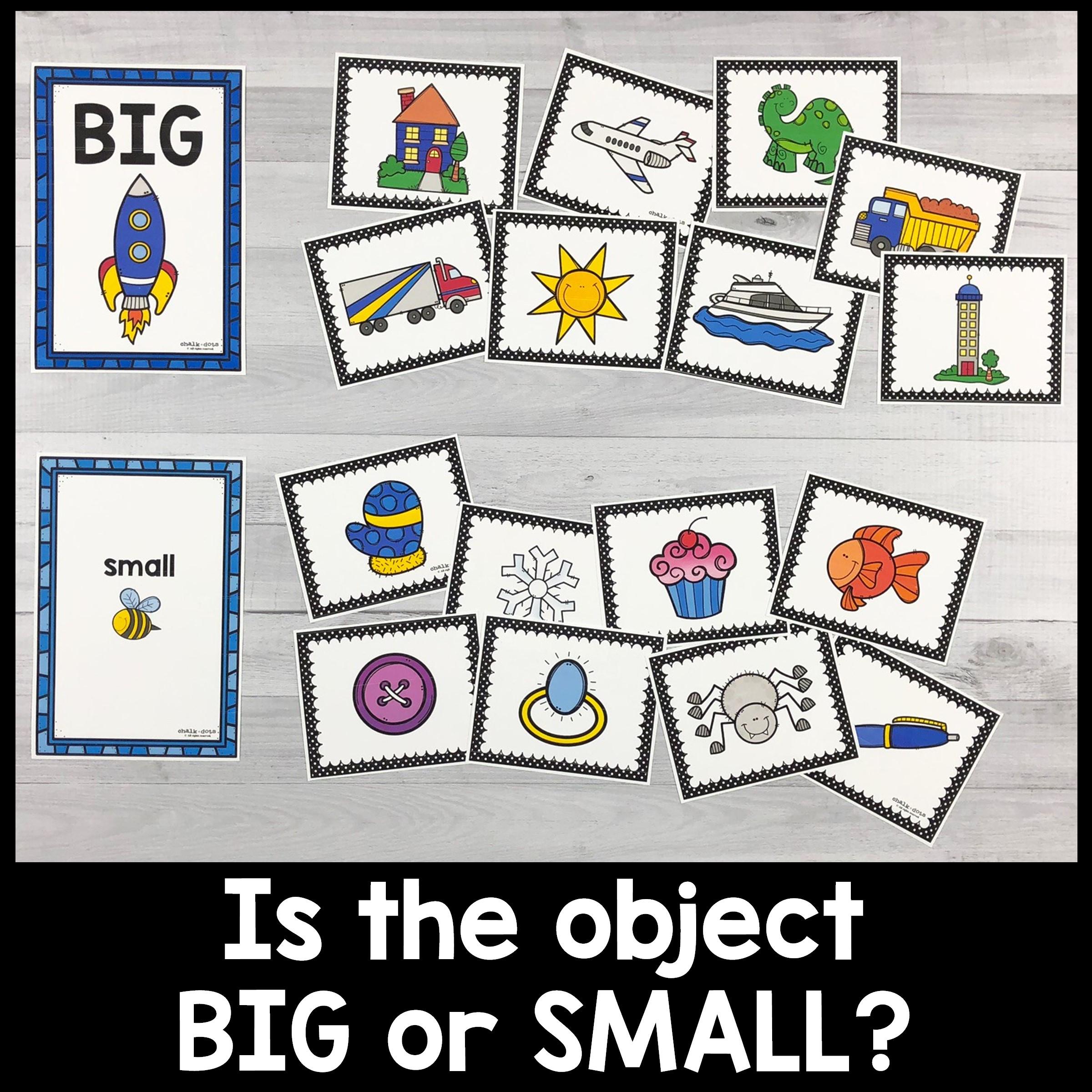 Big and Small Sorting, Preschool Sorting Activity, Learning Center ...