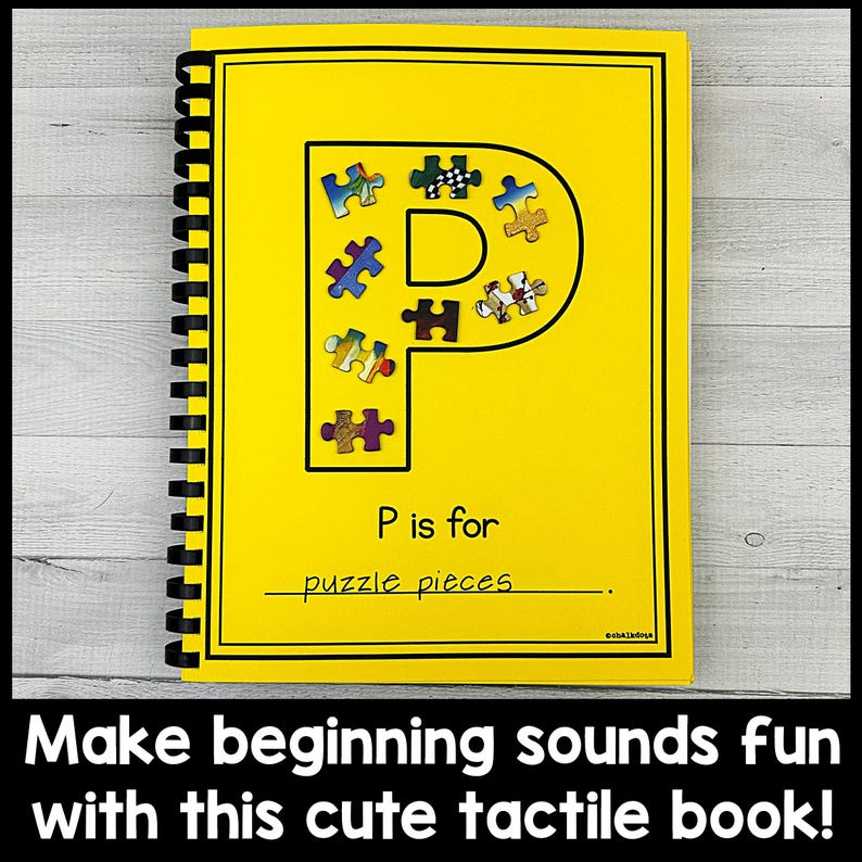 Alphabet Book, Tactile Book, Sensory Alphabet Book, Beginning Sounds ...