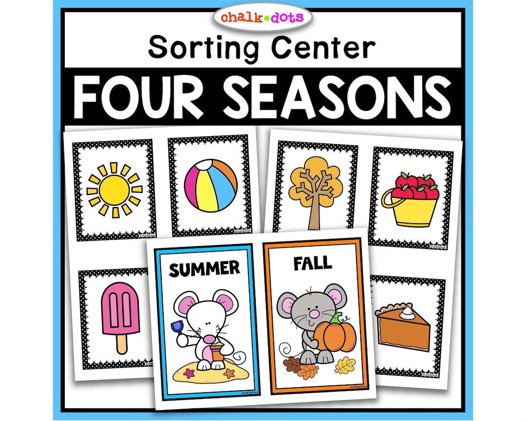 Four Seasons Sorting Activity, Sort and Classify Cards, Printables ...