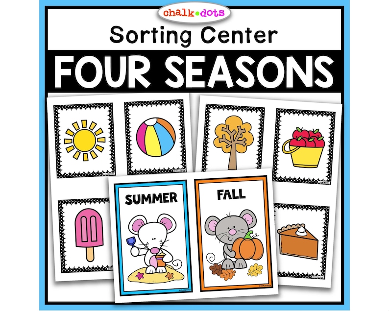 Four Seasons Sorting Activity, Sort and Classify Cards, Printables ...