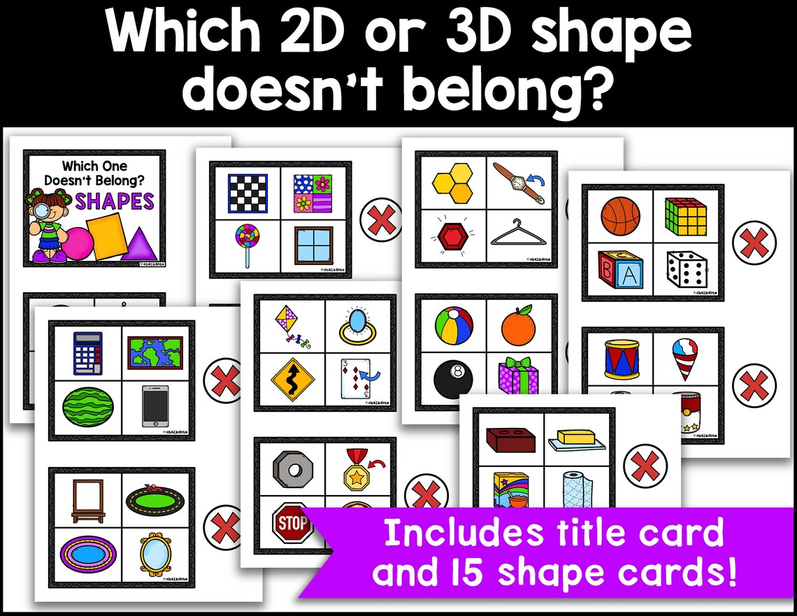 Shape Activity, 2D & 3D Shapes, Which Shape Doesn't Belong, Shape ...