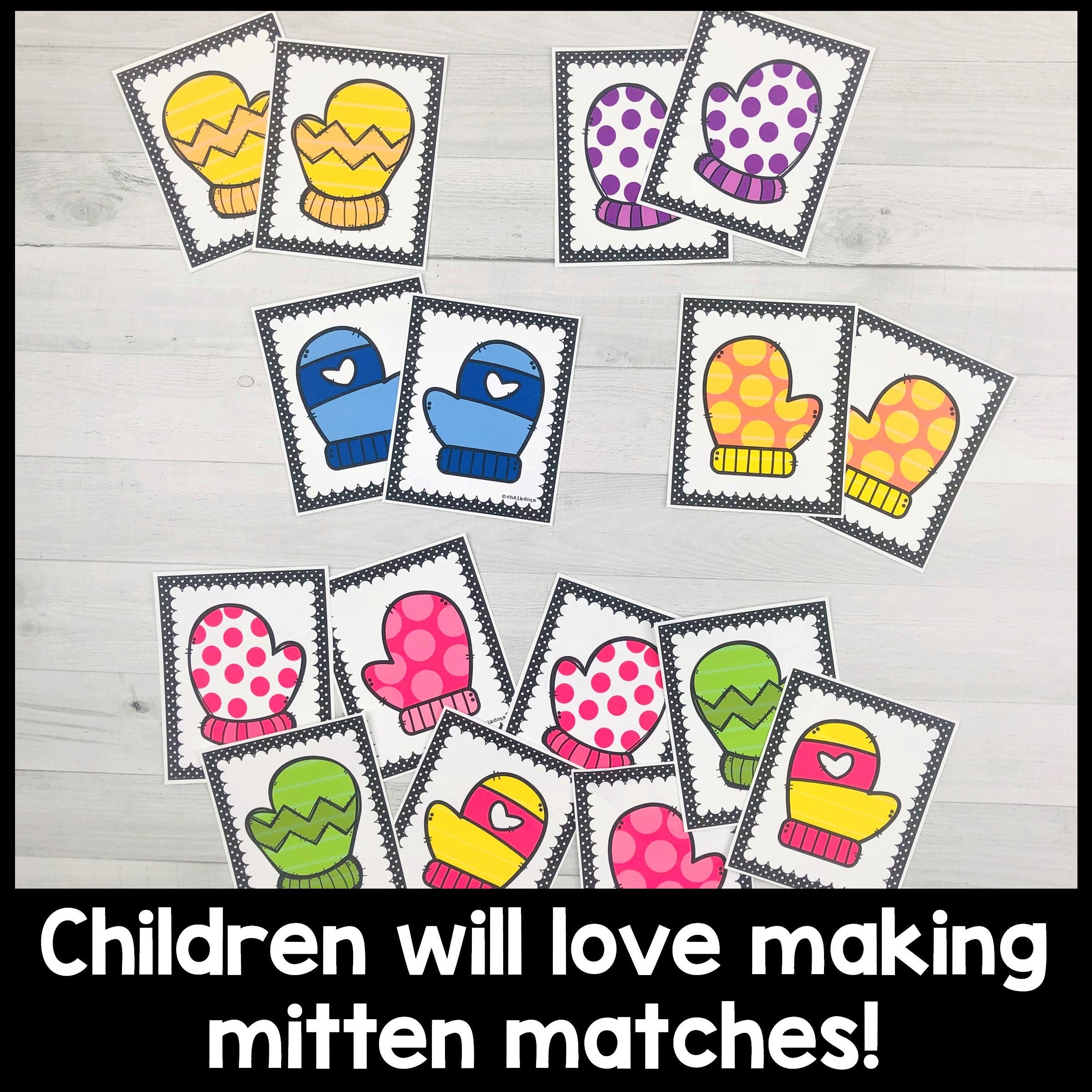 Mitten Match Cards, Mitten Matching Game, Memory Match, Preschool ...