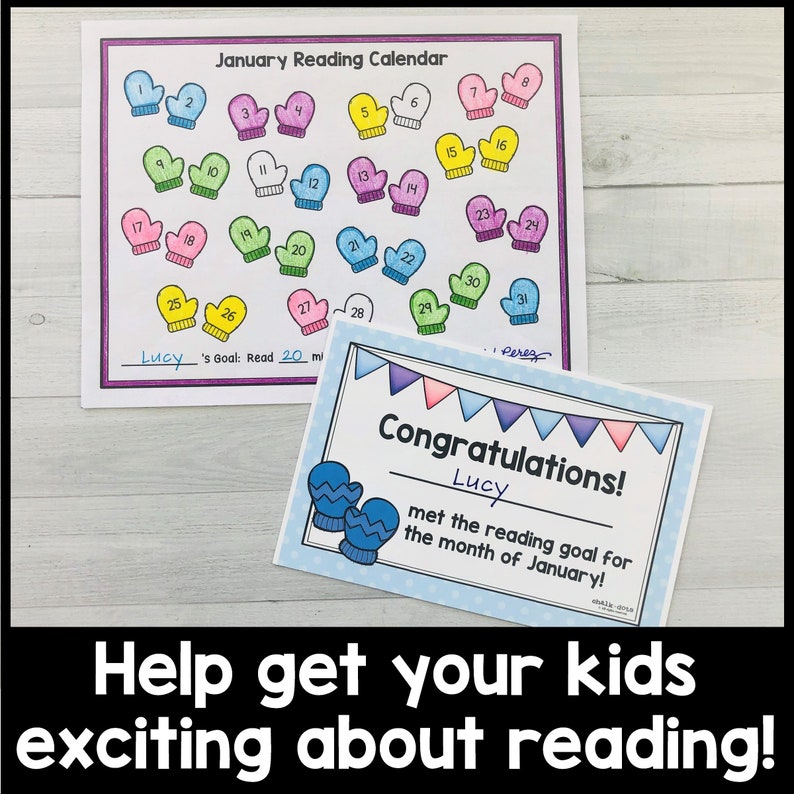 Monthly Reading Log Calendars and Certificates, Reading Trackers for ...