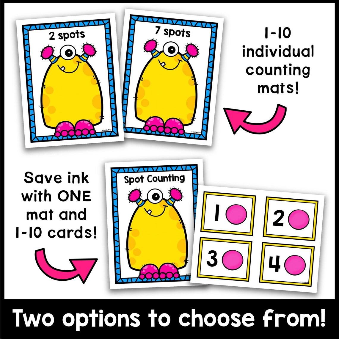 Monster Counting Mats, Number Mats, Play Dough Mats, Numbers, Counting ...